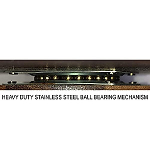 Woodard & Charles Round Lazy Susan Turntable with Stainless Steel Ball Bearing Mechanism (Walnut)