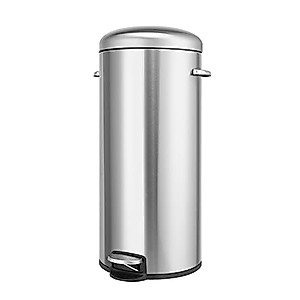 Innovaze 8 Gal./30 Liter Stainless Steel Round Shape Step-on Trash Can for Kitchen