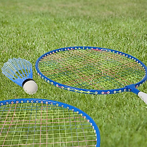 Kids Badminton Set of 2 Rackets with Birdies Carrying Bag for Boys Girls,Ultralight Children's Badminton Racquets for Starter Players Toddler Indoor Backyard Sporting (Blue)