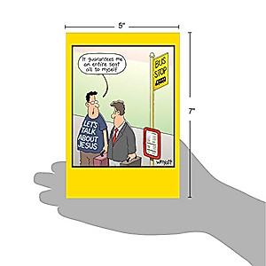 NobleWorks - 1 Hilarious Greeting Card for Birthday - Funny Birthday Cartoon, Comic Notecard - Bus Stop 8353