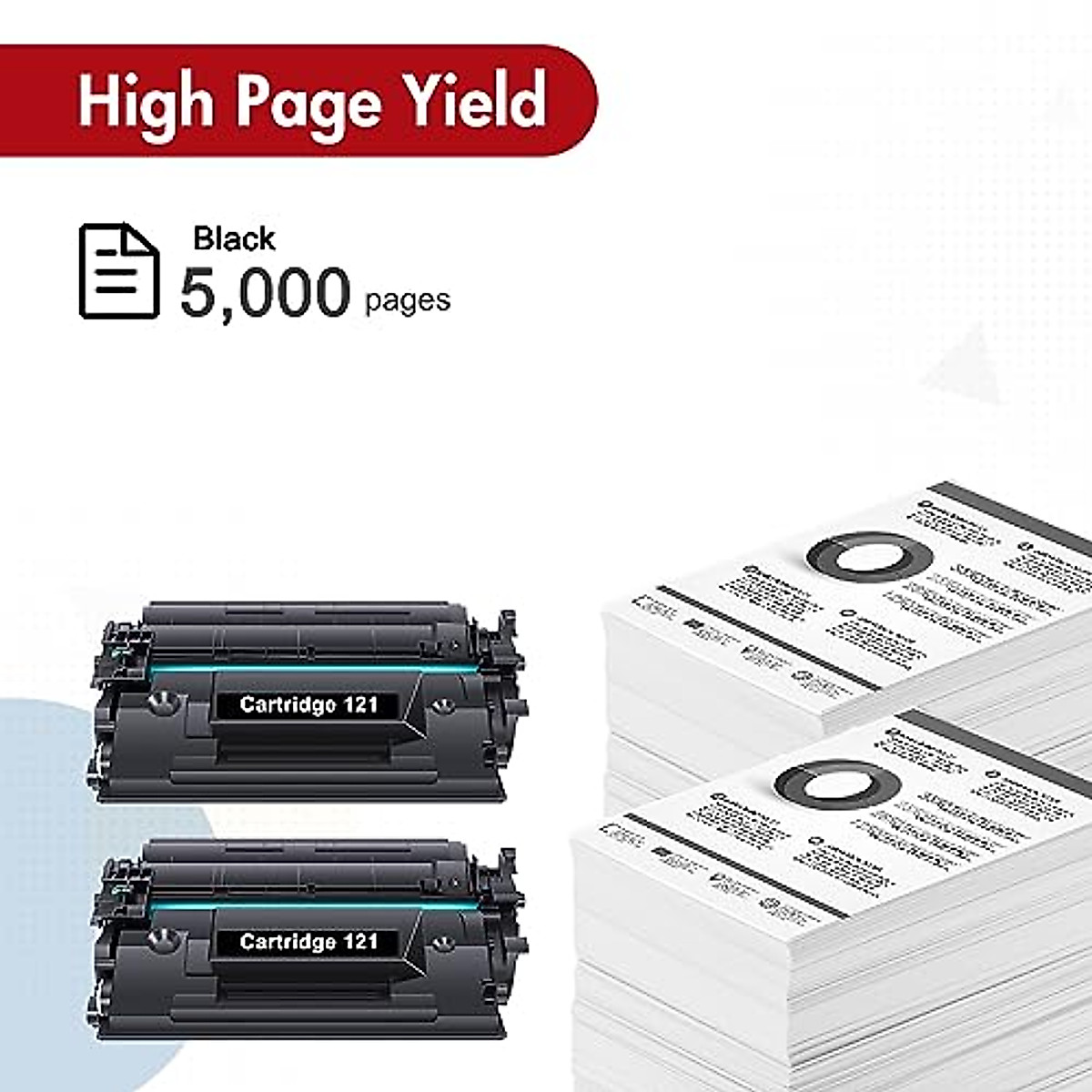 121 Black Toner Cartridge 2-Pack High Yield Compatible Replacement for Canon 121 CRG121 CRG-121 for imageCLASS D1650 D1620 1620 1650 Printer Ink