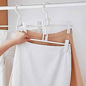 Hanger 20 Pcs Pack Plastic Skirt Hangers with Clips, Skirt Hangers, Clip Hangers for Pants, Bulk Multi Purpose Hanger (Color : White)
