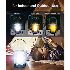 LED Camping Tent Lantern Rechargeable, LED Camping Lights with 2400mA Power Bank, Portable Outdoor Waterproof LED Lantern for Camping,Hiking,Storms,Hurricane,Power Failure