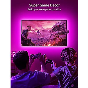 MATICOD LED 9.84ft RGB Strip Lights for TV Behind, USB for 32-43in TV, Bluetooth APP Remote Control Music Sync TV Backlight for Gaming Room