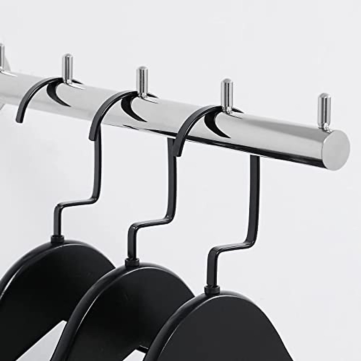 SCDGRW 2 Pcs Wall Mounted Clothes Hanger Rack, Stainless Steel Hook Holder, Space Saving Clothing Hanging System Closet Storage Organizer Drying Rack Coat Hook for Bathroom, Bedroom, Laundry Room