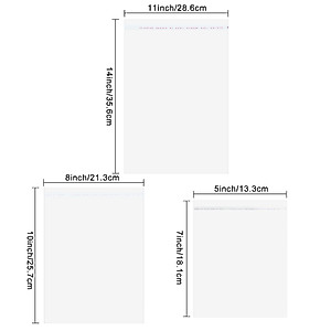 3 Mil Thick Crystal Clear Sleeves No Acid Storage Bags Transparent Sealing Bag for Art Photo Prints Framing Mats Mattes, 5 x 7 Inch, 8 x 10 Inch, 11 x 14 Inch (60 Pieces)