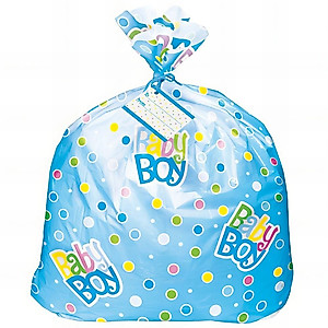 Jumbo Plastic Blue Polka Dot Boy Bag
