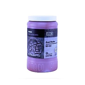AMACO Lead-Free Shino Mid/High Fire Matte Glaze - Pint - SH-22 Acai - 9737197 D