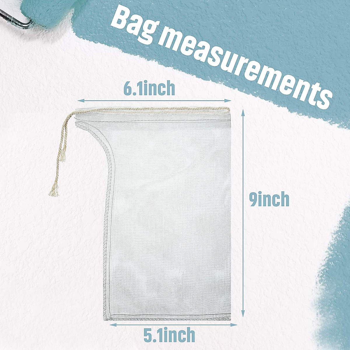 Compost Tea Bag, Pump Strainer Bag with Drawstring, Mesh Filter Bag, 600 µm for Prevents Clogging During The Straining Process (10, 23 x 16 cm)