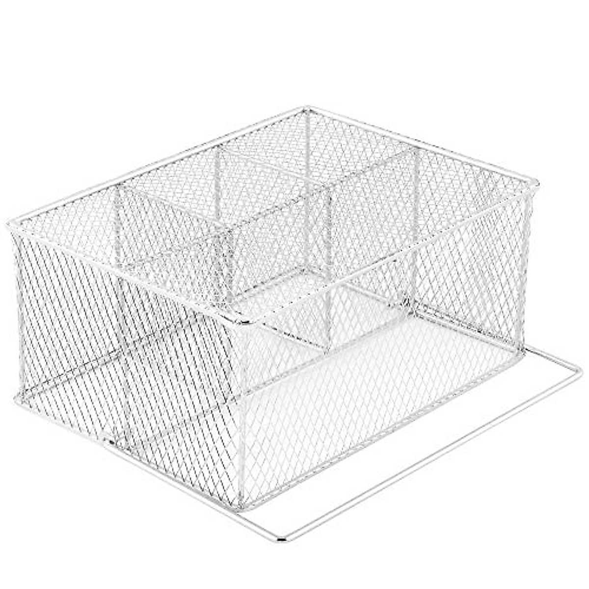 G.E.T. Enterprises WB-700 9.375" x 6.875, 4.5" Deep Mesh Wire Basket Caddy, Iron Chrome Plated, Chrome Silver