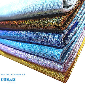 Shattered Glass Hologram Fabric by The Yard Width 58Inches Entelare (White/Silver 1yard)