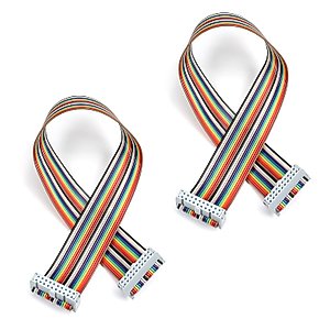Heyiarbeit 2.54mm Pitch IDC 20 Pin Multicolor Wire Connector 30cm Length Flat Ribbon Cable for Video Audio Cable Connector Multicolor Tone 2pcs