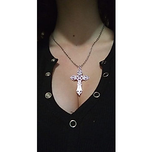 11Pcs Punk Vintage Necklace Set Goth Grunge Saturn Star Indie Butterfly Boho Crystal Y2k Cross Pendent Heart Wing Statement Choker for Women Men