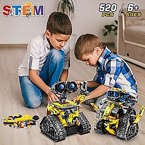 HOGOKIDS Robot Building Toys for Kids - 3 in 1 Remote & APP Controlled Building Set | RC Wall Robot/Engineer Robot/Mech Dinosaur STEM Toys Gift for Boys Girls Age 6 7 8 9 10 11 12+ Year Old (520 Pcs)