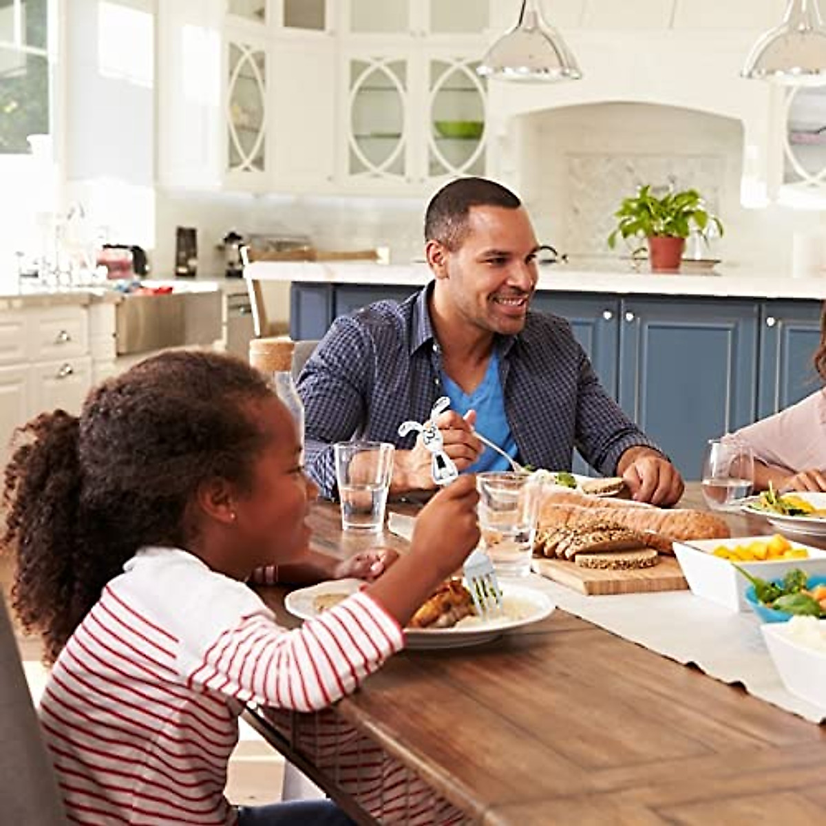 SOIMISS 4 pcs Bunny Fork Spoon Set Stainless Steel Easter Rabbit Cutlery Set Easter Bunny Flatware Silverware Set Eating Utensils Tableware