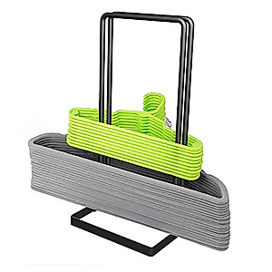 Hanger Organizer Stacker Clothes Storage Stand for Laundry Room Closet Space Saving Sturdy Adult Baby Clothes Rack Holder Black Holds up 90 Wire Hangers