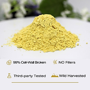 ECO-TASTE Pine Pollen Powder 6 Ounce, Wild Harvested - Pinus Tabuliformis， 99% Cracked Cell Wall