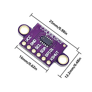 ACEIRMC 2pcs VL53L0X Time-of-Flight (ToF) Laser Ranging Sensor Breakout 940nm GY-VL53L0XV2 Laser Distance Module I2C IIC (Purple)