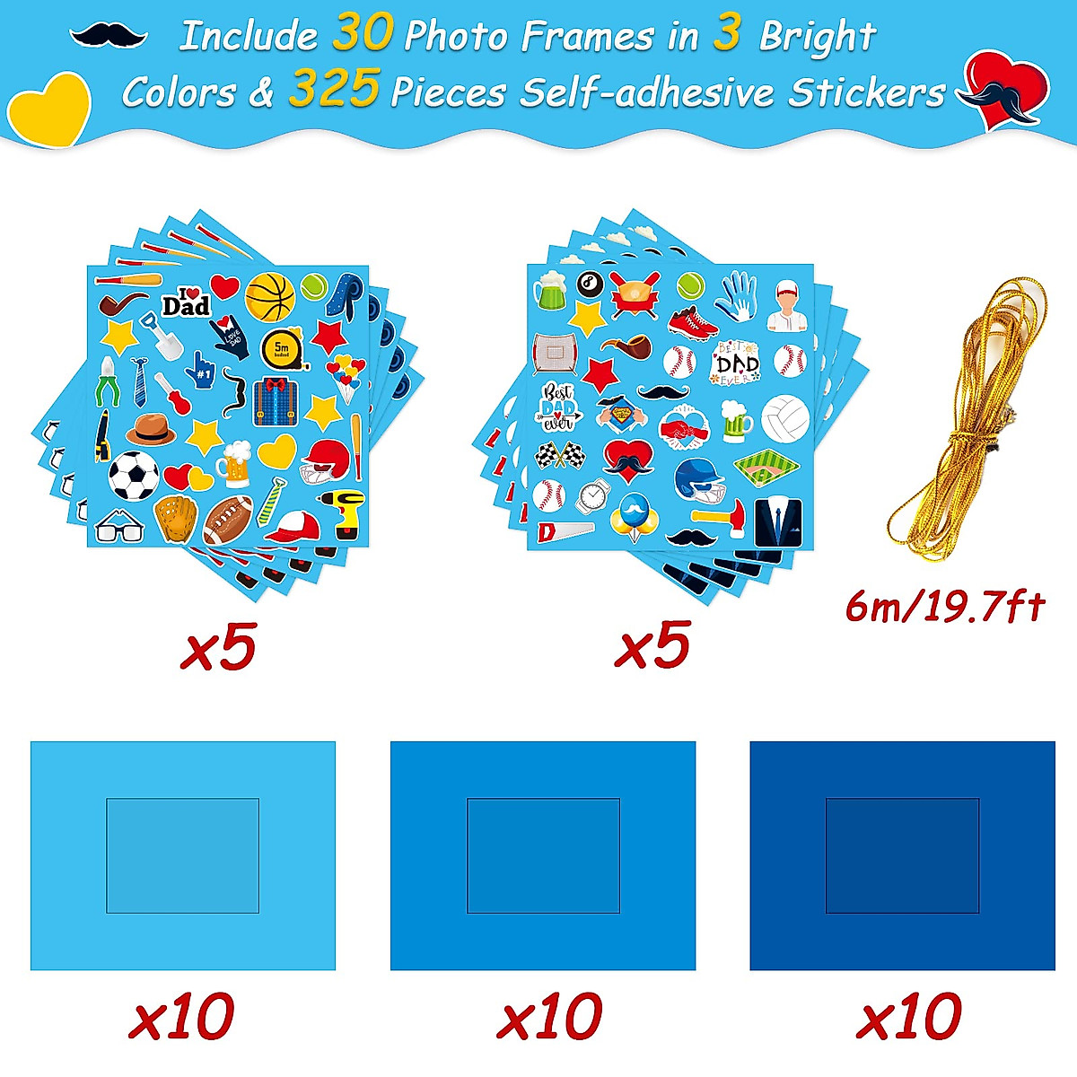 chiazllta 30 Packs Summer Unicorn Picture Frame Craft Kits Magic Unicorn DIY Craft Art Party Favor Home Game Activities