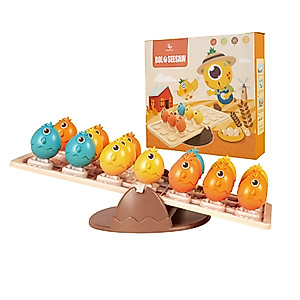 BOLOTREE Logical Balance Math Scale Seesaw, Kid Learning Educational Logical Game, Classroom Teaching Aid for Teacher, STEM Kindergarten Preschool Counting Toys for Toddler Boys and Girls