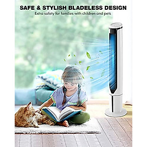 ARLIME Portable Air Conditioner, Evaporative Tower Cooling Fan with Remote, 70° Oscillation, 3 Speeds & 9-Hour Timer, Swamp Cooler with 4 Ice Packs, Tower Cooler Air Cooler for Room Home Office, 41In