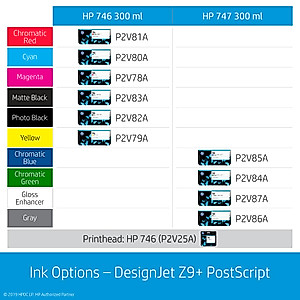 HP DesignJet Z9+ Large Format Postscript Photo Printer - 24", with Spectrophotometer (W3Z71A)