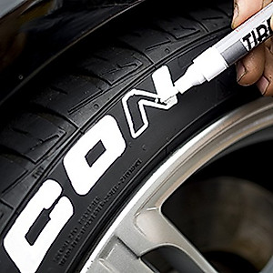Tire Ink | Paint Pen for Car Tires | Permanent and Waterproof | Carwash Safe (White, 1 Pen)