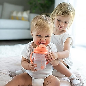 Dr. Brown's Milestones, Baby's First Straw Cup Sippy Cup with Straw, 6m+, 9oz/270ml, Coral, BPA Free
