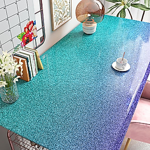 Livelynine Glitter Wallpaper Peel and Stick Blue Teal Green Iridescent Glitter Contact Paper for Cabinets Drawers Countertops Wall Desk Counter Top Cover 15.8x78.8 Self Adhesive Vinyl Wrap for Cricut