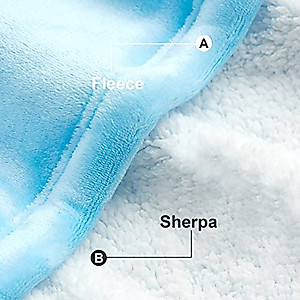 Hansleep Wearable Blanket Hoodie for Men and Women, Hoodie Blanket with Pockets and Sleeves Sweatshirt for Adults as A Gift - Azure Short