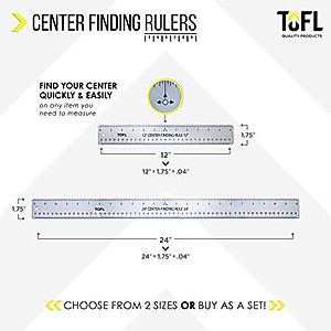 Scrap Book12 Inch Stainless Steel Center Finding Ruler Finds Exact Center Between Two Points, Ideal for Woodworking, Metal Work, Crafting, Drawing, Projects Around Home Standard - Metric