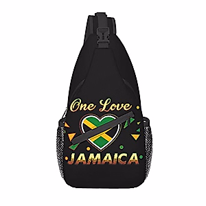 Cute Jamaica Flag Sling Bag Crossbody Chest Daypack Casual Backpack Jamaican Shoulder Bags for Women Men