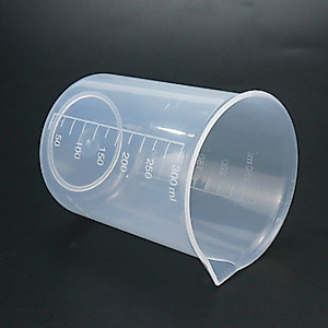 Antrader Kitchen PP Measuring Cup Scientific Plastic Graduated Beaker Transparent 250ml-300ml, 3-Pack