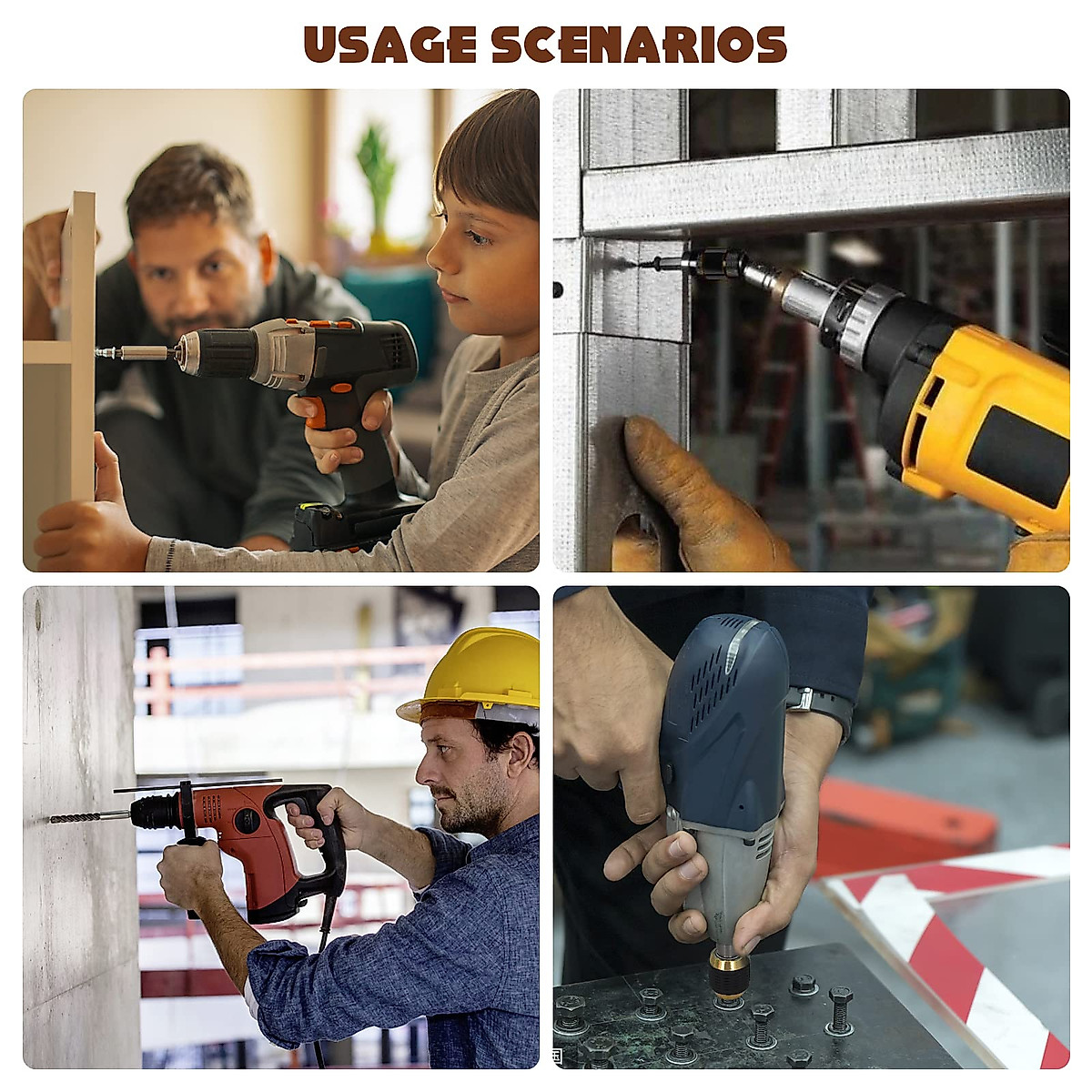 Drill Bit Holder Extension 6Pc Flexible Magnetic Swiveling Bit Tip Holder Bar Set Chuck Adapter Extender Pivot Impact Driver Screw Pivoting Screwdriver Release Rotary Extender for Tight Space Corner