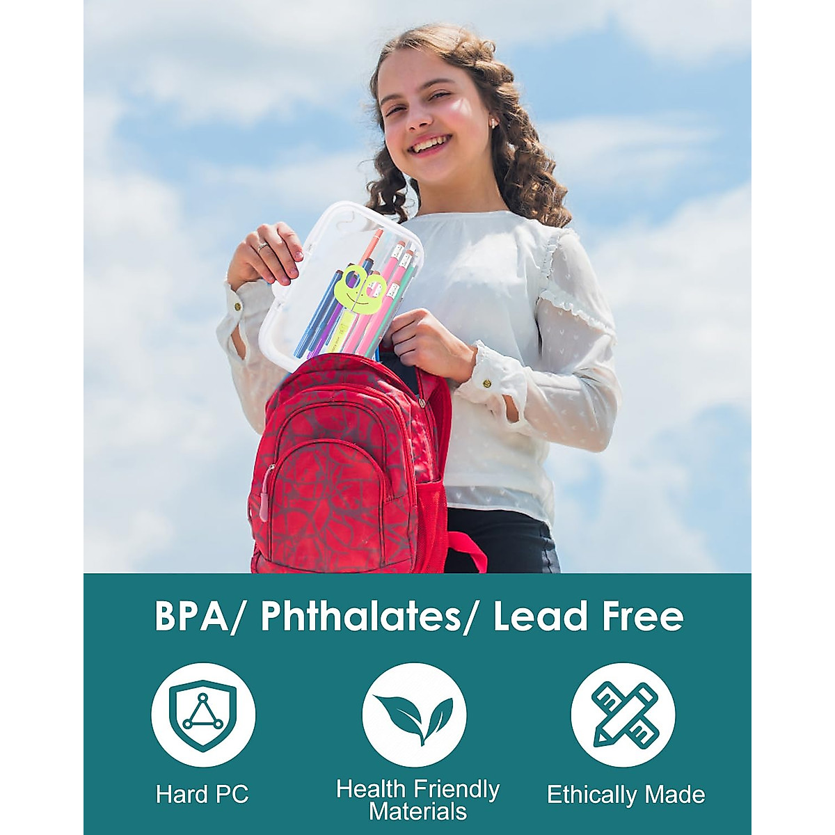 QAVABIN Clear Hard Zipper Pouch, Hard Shell Plastic Organizer Box with Handle, Bliss Zippered Blocks Storage Bins, Hard PVC Cosmetic Travel Bag for Kids Organizing, 8.27x5.12x2.36in, 4Pc