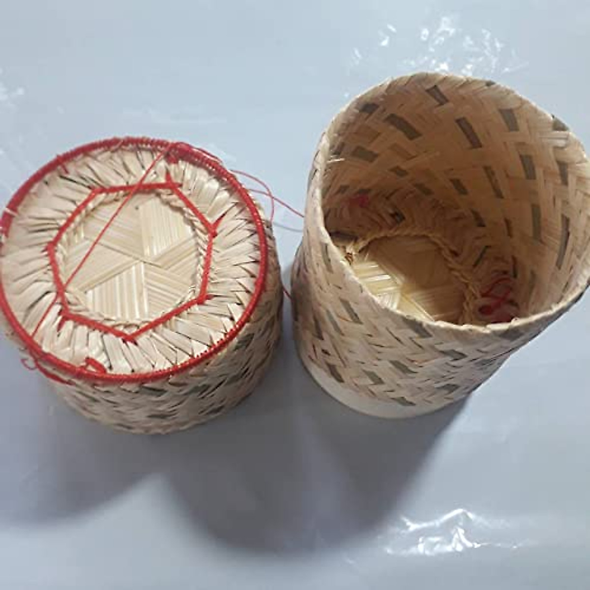 Sticky Rice Basket -Kratip Size 3 Inches (Pack of 4) Thailand Handmade Bamboo Rice Container