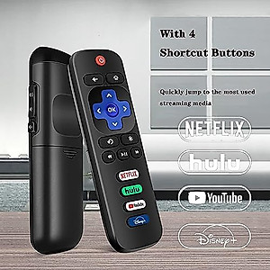 (2 Pack) Universal Roku Remote Replacement ONLY for Roku Series Smart TVs, Compatible for TCL Roku/Hisense Roku/Onn Roku/Sharp Roku/Insignia Roku Series TVs, (Not for Roku Stick and Box)