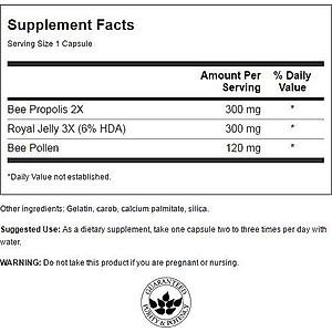 Swanson Royal Jelly Propolis Complex 60 Capsules