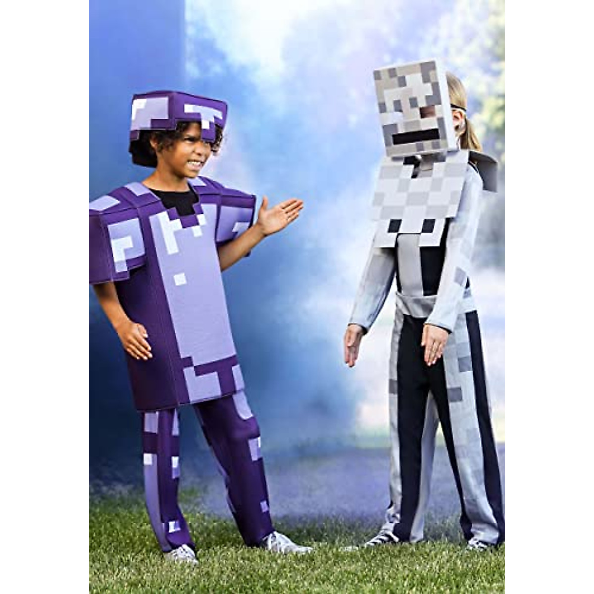 Minecraft Skeleton Costume for Kids, Video Game Inspired Character Outfit, Classic Child Size Large (10-12) Gray