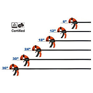 Quick Release Ratchet Bar Clamps for Woodworking (2 Pieces Set 24'') - Light Duty Adjustable One-Handed Clamp for Woodworking & Furniture Manufacturing & Assembly