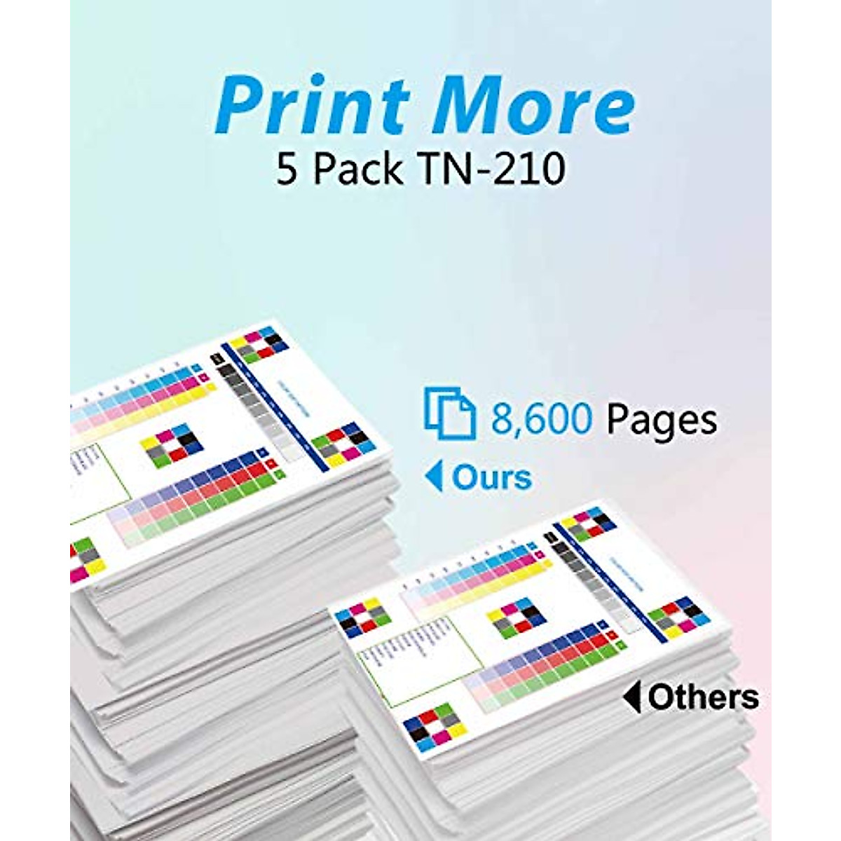 MM MUCH & MORE Compatible Toner Cartridge Replacement for Brother TN210 TN-210 Used with MFC-9120CN 9320CW 9010CN HL-3070CW 3075CW 3040CN 3045CN Printer (5-Pack, 2 Black, Cyan, Magenta, Yellow)
