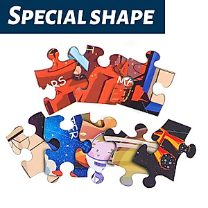 Anzon Mories Solar System Puzzle 100 Pieces (Unique Shape), Space Large Kid Jigsaw Size 19x14, Educational Preschool Universe Planet Learning Toy for Boy, Girl, Teenager, Children 3 4 5 6 7 8