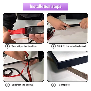 Qiveno U-Shape Edge Banding, 13ft Self Adhesive Veneer Edging Trim, Black