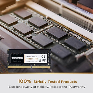 【DDR4 RAM】 GIGASTONE 32GB Kit (2x16GB) DDR4 2666MHz (2400MHz or 2133MHz) PC4-21300 (PC4-19200/17000) CL19 1.2V SODIMM 260 Pin Unbuffered Non ECC High Performance Notebook Laptop Memory Upgrade