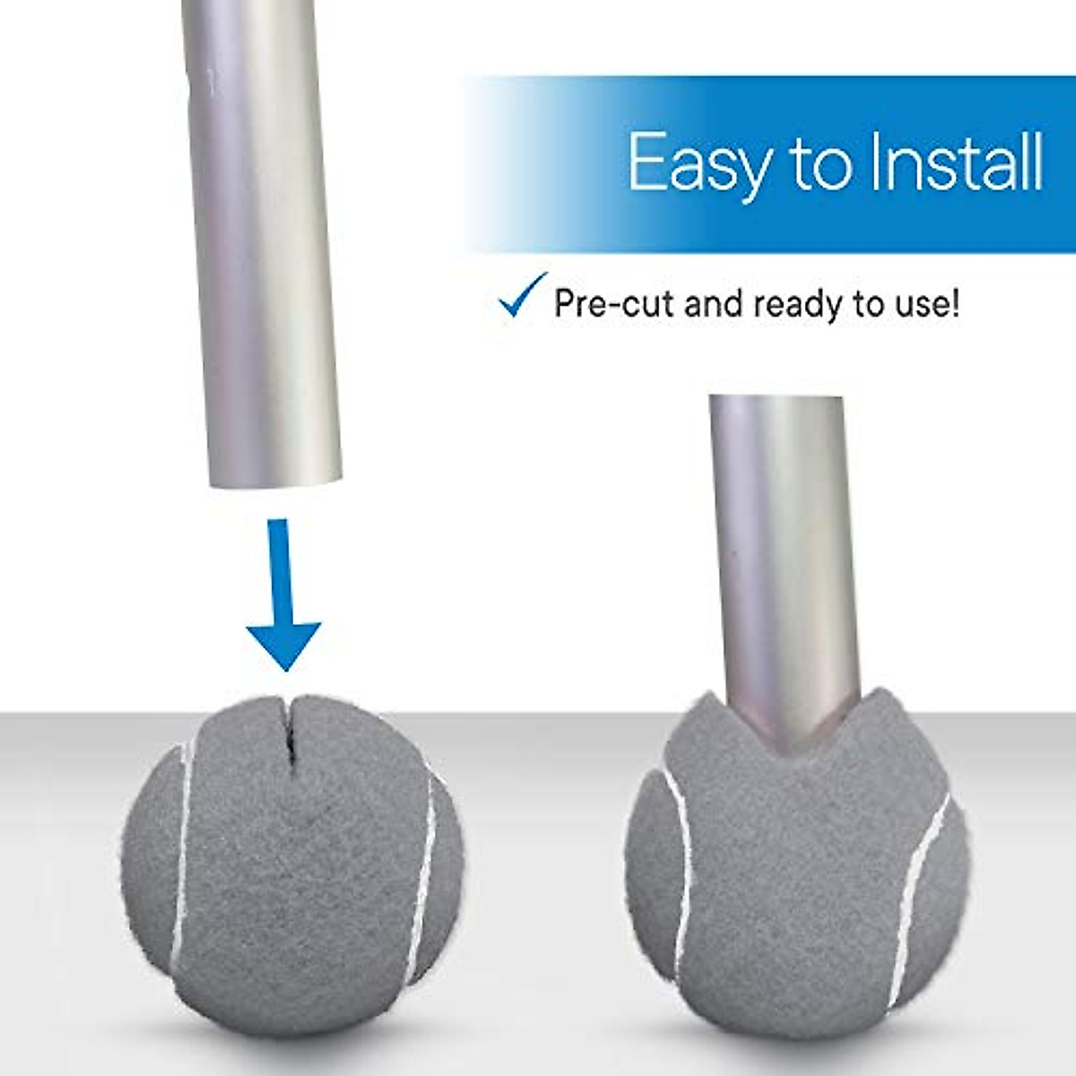 RMS Walker Glide Balls - A Set of 2 Balls with Precut Opening for Easy Installation, Fit Most Walkers (Grey),2 Count (Pack of 1)
