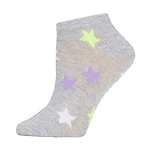 Steve Madden Women's 10 Pairs Pattern Low Cut Athletic & Comfy Sports Socks, White Multi 1