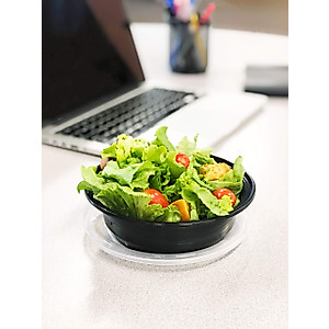 Reli. (50 Pack 16 oz. Meal Prep Container Bowls - Reusable 16 oz Meal Prep Bowls/Food Containers Plastic - Microwavable Freezer Dishwasher Safe Bowls with Lids, Black BPA Free Food Storage Container