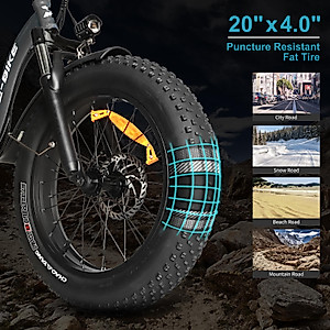 AIWARGOD Folding Electric Bike for Adults, 750W Electric Bicycle with 36V 22.5Ah Dual Removable Battery, 20" Fat Tire Foldable ebike with 7-Speed Gears, 30MPH Step Through Ebike