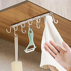 Coffee Cup Holder Fashion Double-Row Metal Rack Mug Cupboard Kitchen Storage Rack Hanger Bracket Cabinet Hook Mug Display ( Color : Gold )