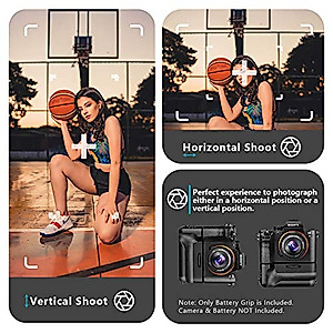 Neewer Vertical Battery Grip Replacement for Sony VG-C2EM, Compatible with Sony A7 II A7S II and A7R II Cameras with 2 Pieces 7.4V 1100mAh NP-FW50 Rechargeable Li-ion Batteries and Dual Charger